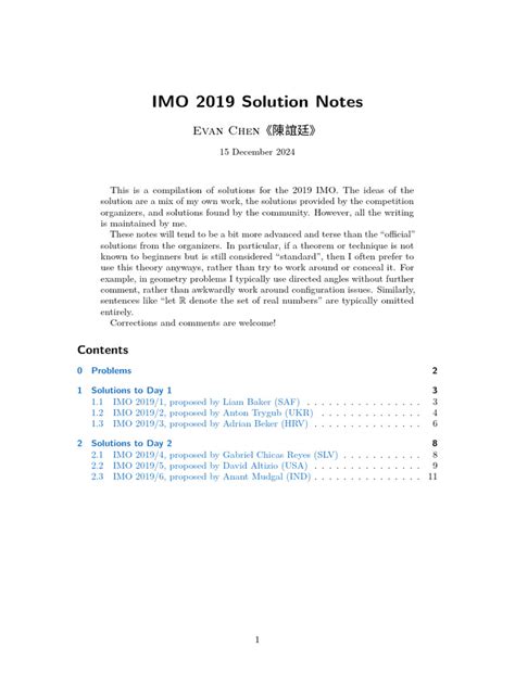 Imo 2019 Notes Pdf Combinatorics Graph Theory