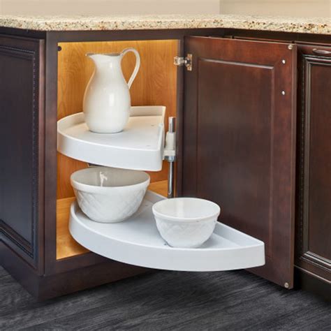 REV A SHELF 31 Polymer Half Moon 2 Shelf Pivot And Slide Lazy Susan White Rev A Shelf 6882 31