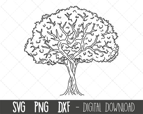 Tree SVG Tree Heart Svg Tree Silhouette Tree Roots Svg F Inspire Uplift
