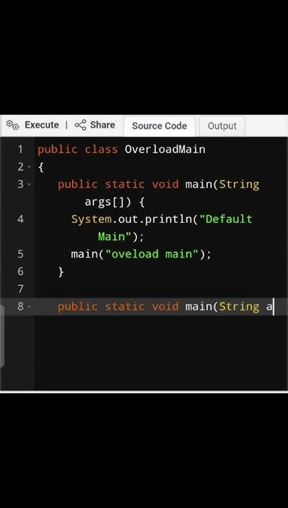 Can We Overload Main Method In Java Java Shorts Programming Interviewquestion Youtube