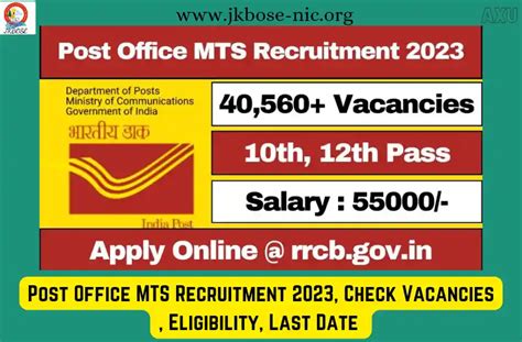 Post Office Mts Recruitment 2023 Check Vacancies Eligibility Last Date