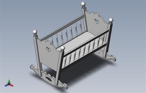 摇动婴儿摇篮 Solidworks 2012 模型图纸免费下载 懒石网
