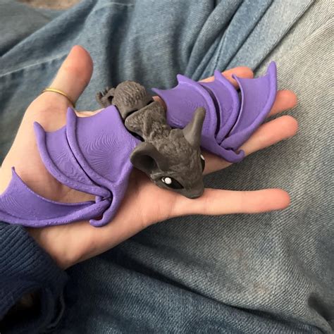 Tiny Bat 3d Printed Articulated Halloween Home Decor Etsy