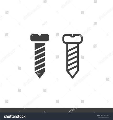 Srews Icons Flat Outline Style Vector Stock Vector Royalty Free