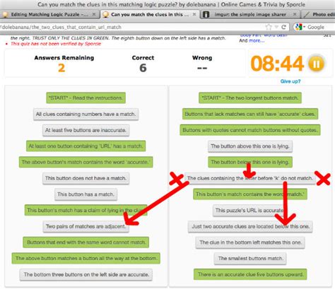Mysterious Matching Logic Puzzle Solution Sporcle Blog