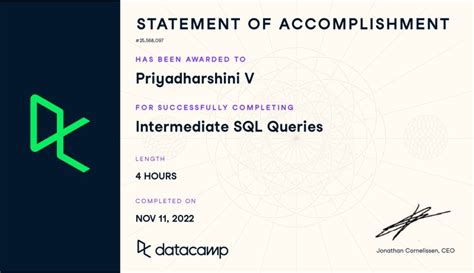 Priyadharshini V On Linkedin Sql Datacamp Dataanalytics