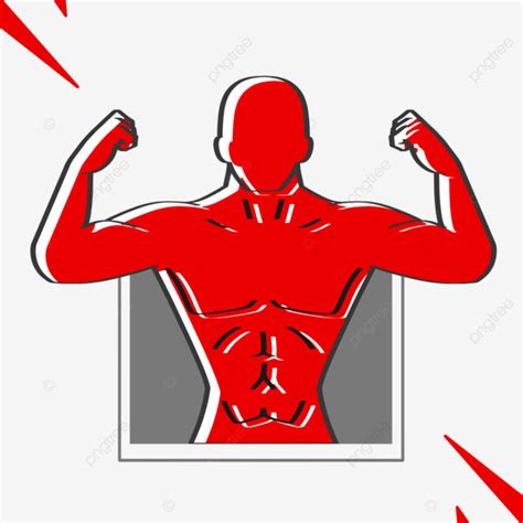 체육관 로고에 대한 빨간색 실루엣 남자 헬스장 적합 로고 Png 일러스트 및 Psd 이미지 무료 다운로드 Pngtree