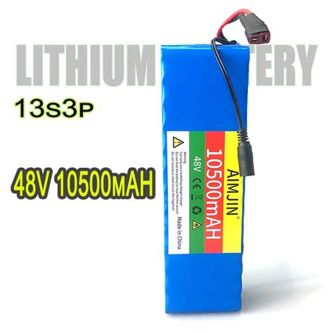 Batería de litio 13S3P para bicicleta eléctrica pila de 48V 10 5 Ah