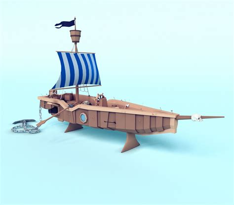 Ship Low Poly 3d Model 9 Max Fbx Obj Free3d