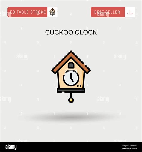 Cuckoo Clock Simple Vector Icon Stock Vector Image And Art Alamy