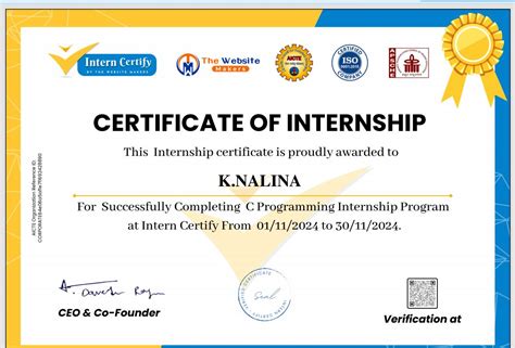 Nalina Kanagaraj On Linkedin Cprogramming Internship Learningjourney Grateful