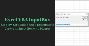 Excel VBA InputBox Step By Step Guide And Examples