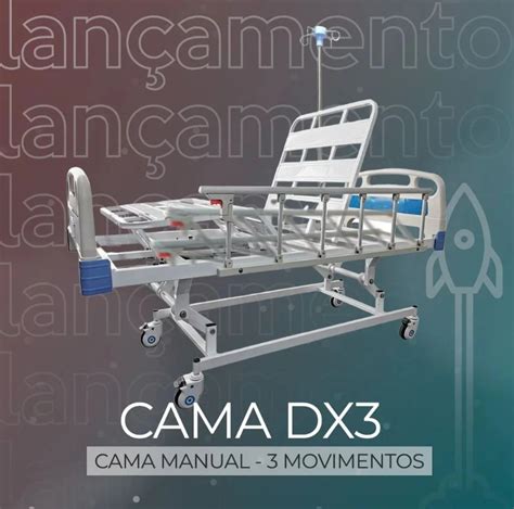 Cama Manual Movimentos DX Dellamed Colchão Hospitalar Hospitel Produtos Hospitalares
