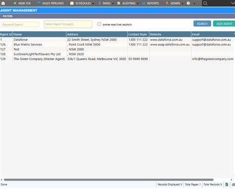 select modify agent dataforce documentation