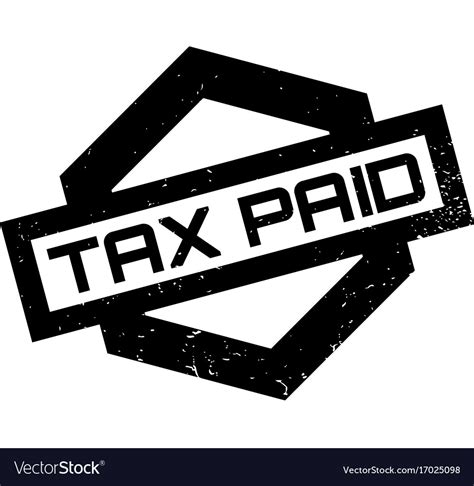 Tax Paid Rubber Stamp Royalty Free Vector Image