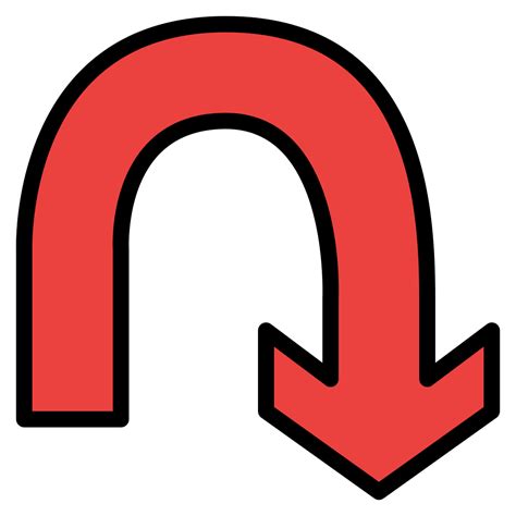 Curved Downward Arrow Point Direction Down Icon Download On Iconfinder