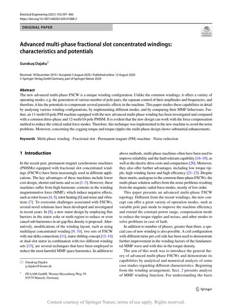 Advanced Multi Phase Fractional Slot Concentrated Windings