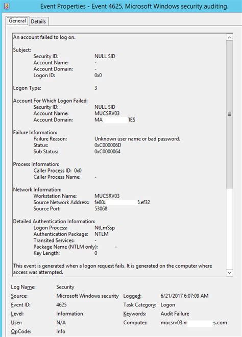 Terminal Server Multiple Event 4625s After Any Successful Remote