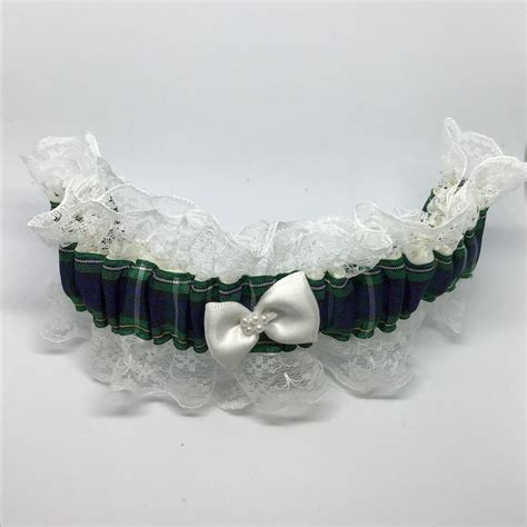 Campbell Tartan Garter Wedding Garter With Lace Trim And Bow Etsy