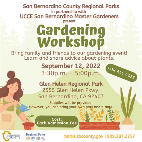 Gardening Workshop W Ucce San Bernardino Master Gardeners Glen Helen