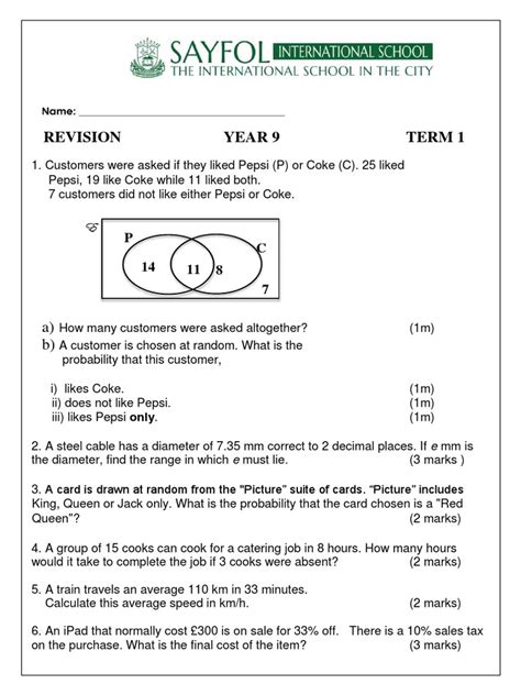 Revision Year 9 Pdf Area Payments
