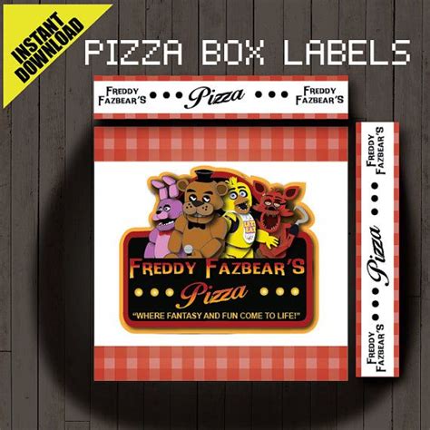 Five Nights At Freddys Pizza Box Labels Instant Download Printable