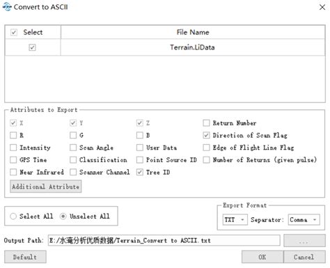 convert to ascii · lidar360 user guide
