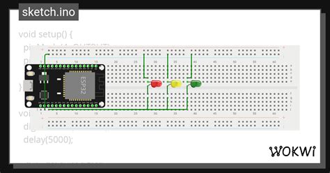 Semaforo Breadboard Wokwi Esp32 Stm32 Arduino Simulator
