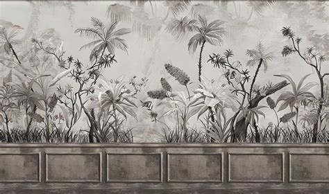 Custom Wallpaper Mural Retro Tropical Rainforest Bvm Home