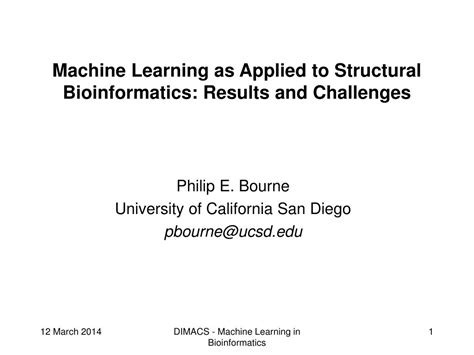 Ppt Machine Learning As Applied To Structural Bioinformatics Results