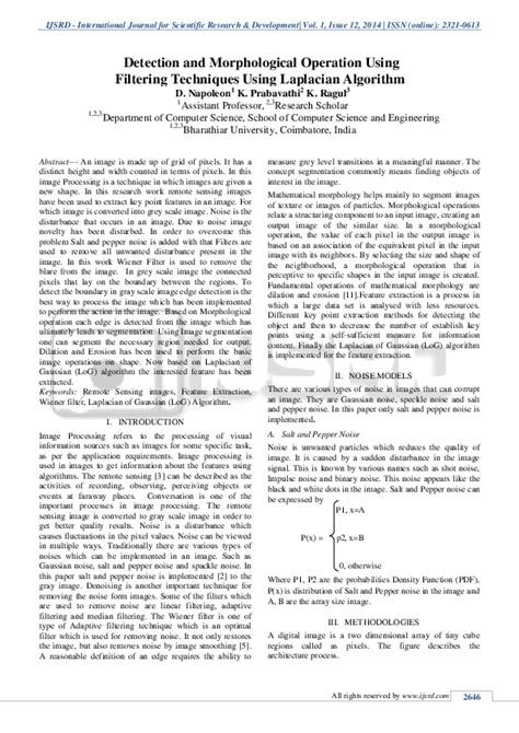 Pdf Detection And Morphological Operation Using Filtering Techniques Using Laplacian Algorithm