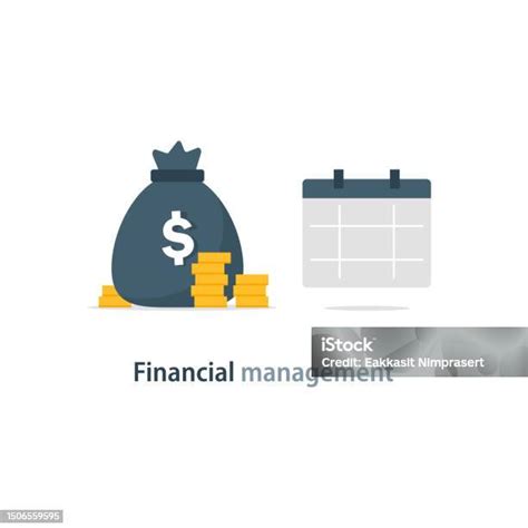 Icône De Ligne De Calendrier Financier Concept De Revenu Annuel