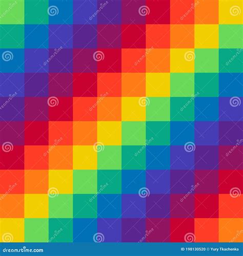 Pixel Rainbow Background Seamless Pattern Cartoon Vector