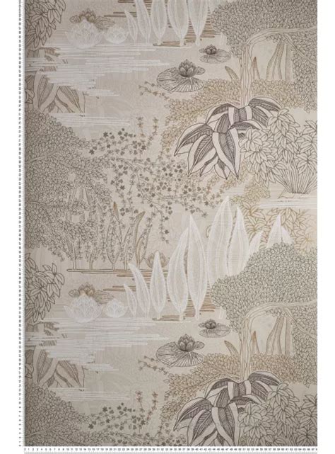 Papier peint Jardin Jasmin noir cuivré Square Jasmin de Casamance