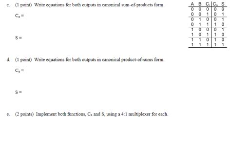 Solved Given A Full Adder Has Three Inputs A B And A Chegg