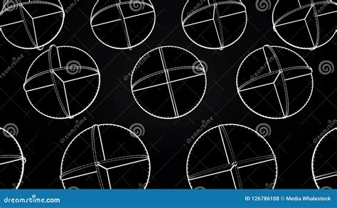 Animation Of Intersecting White Circles Abstract Animation Of Rotating Complex Geometric Shapes