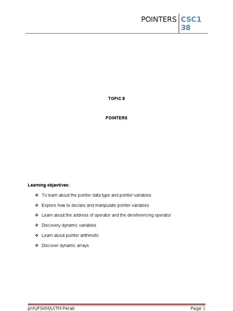Csc 138 Download Free Pdf Pointer Computer Programming Array