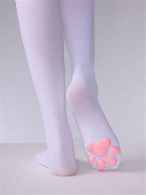Kitten Claws Whiteblackgray Under Knee Stockings