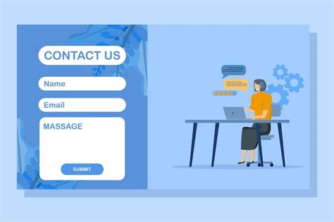 Premium Vector Contact Us Form Template For Web And Landing Pages