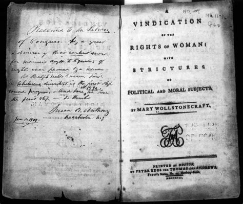 Vindication Of The Rights Of Woman By Mary Wollstonecraft COVE