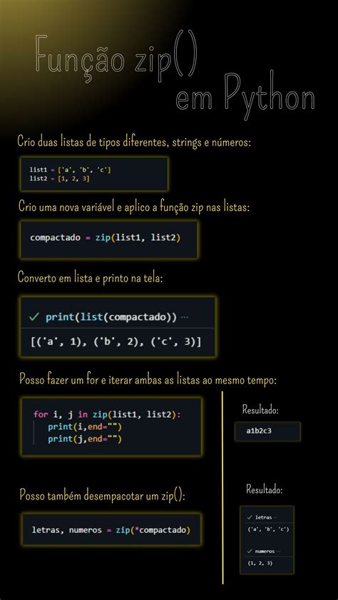 Função Zip Seu Guia Para Combinar Sequências Em Python Com Maestria Ozeas Gomes