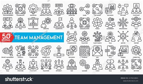 Team Management Outline Icon Collection Thin Stock Vector Royalty Free 2278210821 Shutterstock