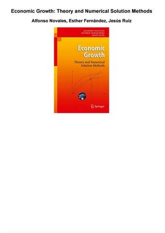 Economic Growth Theory And Numerical Solution Methods Pdf By Gale