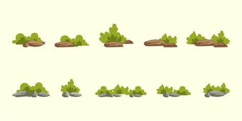Premium Vector Grass And Rock Illustration
