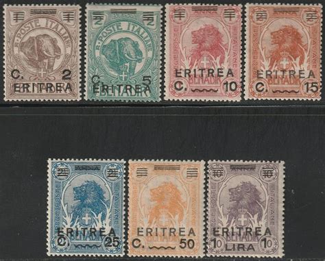 Italian Eritrea 1922 Elephants And Lions Overprint Catawiki