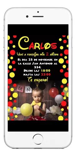 Invitación Cumpleaños Digital Whatsapp Mickey Mouse En Venta En Córdoba