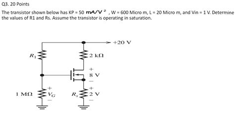 Solved Q3 20 ﻿pointsthe Transistor Shown Below Has