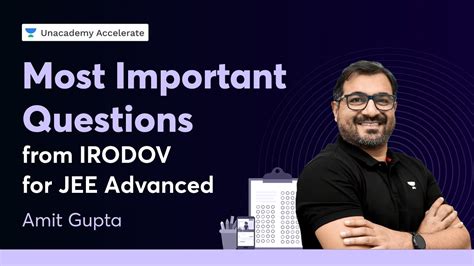 Most Important Questions From Irodov For Jee Advanced Amit Gupta Accelerate Youtube
