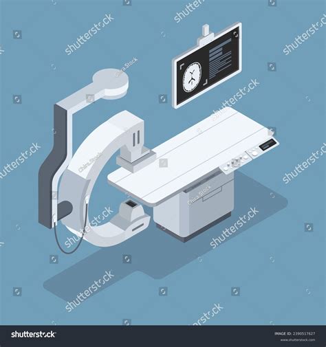 X Ray Fluoroscopy Scanning Cath Lab Department Stock Vector Royalty