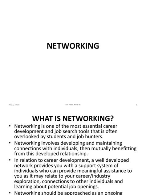 Networking 4212020 1 Dr Amit Kumar Pdf Linked In Social